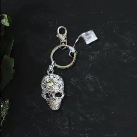 Jewelry | Silver Skull Keychain With Rhinestones | Poshmark